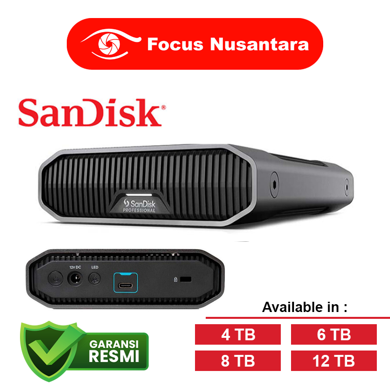 Jual SanDisk Professional G-DRIVE 12TB / 8TB / 6TB / 4TB APJP External Hard Drive USB C GDRIVE ...