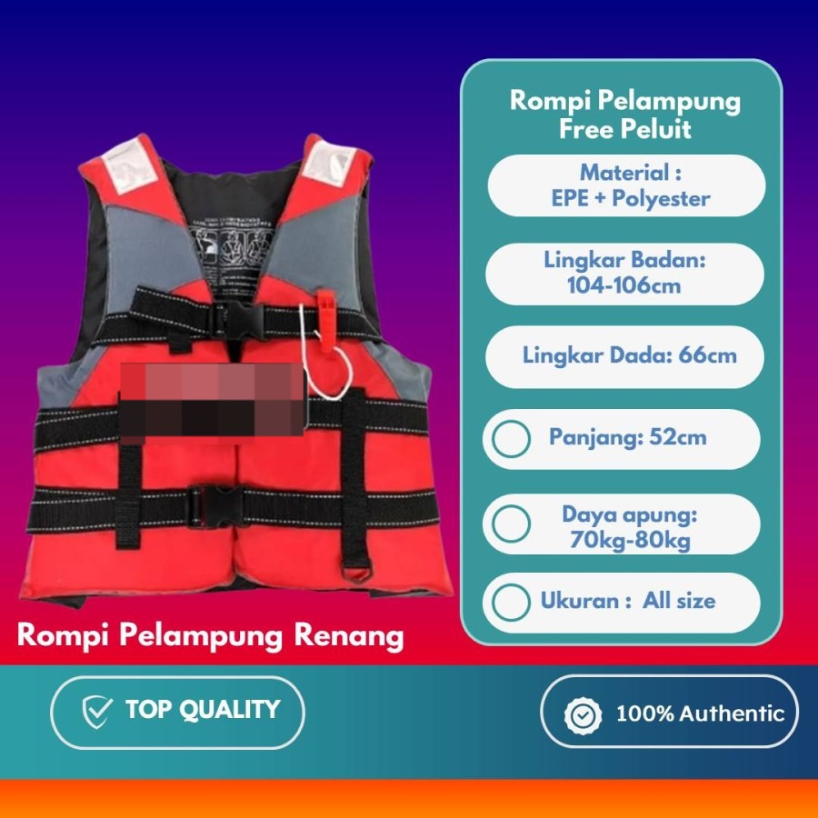 Jual Rompi Pelampung Renang Life Jacket Full Body aktivitas Arung Jeram ...
