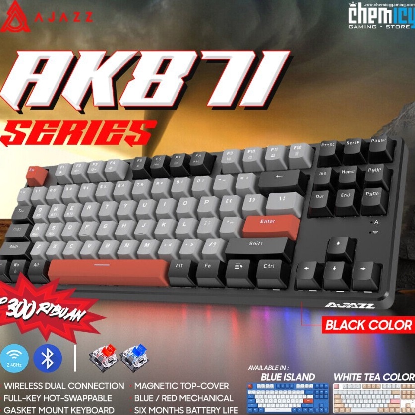 Jual Super Promo Ajazz AK871 Wireless Hotswap DIY Mechanical Gaming ...