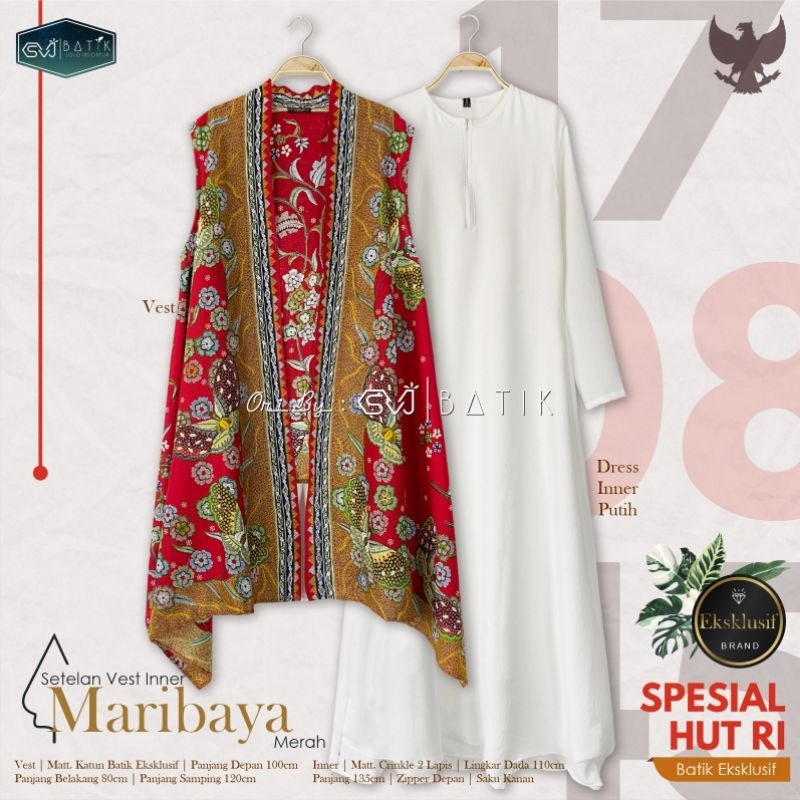 Jual ONE SET BATIK WANITA EDISI KEMERDEKAAN RI PREMIUM BATIK MERAH ...