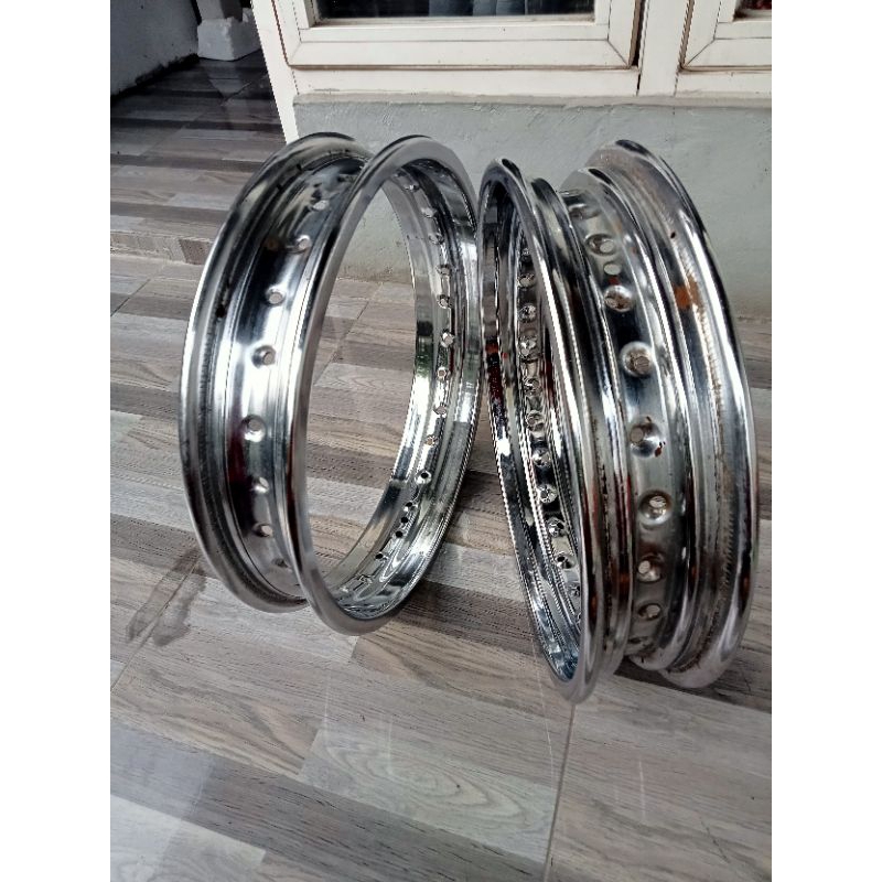 Jual velg besi ring 14 set depan belakang 2.15&2.50 second | Shopee ...