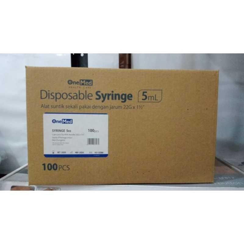 Jual SPUIT 5CC ONEMED DISPOSABLE SYRINGE 5CC dan 3CC | Shopee Indonesia