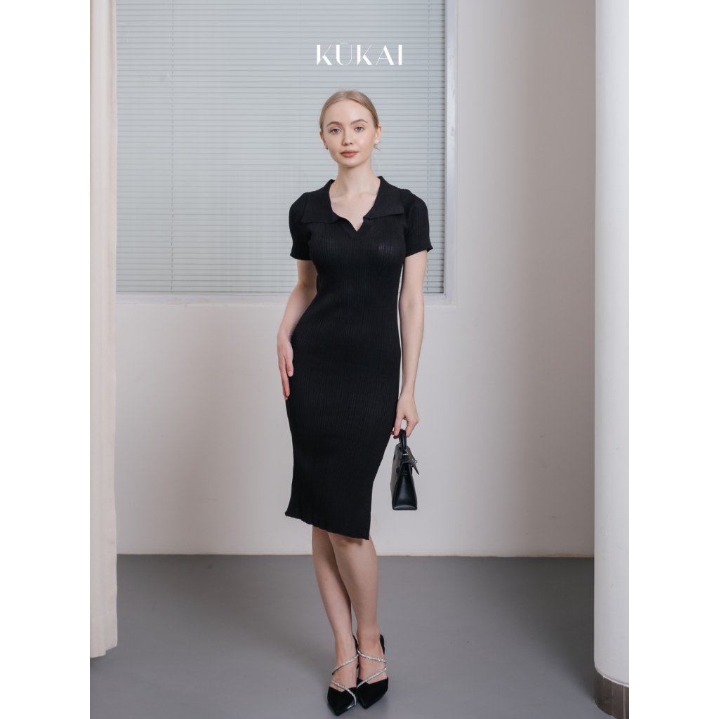 Jual KUKAI | Lara Dress - Women's Basic Slitted Midi Dress - Dress ...