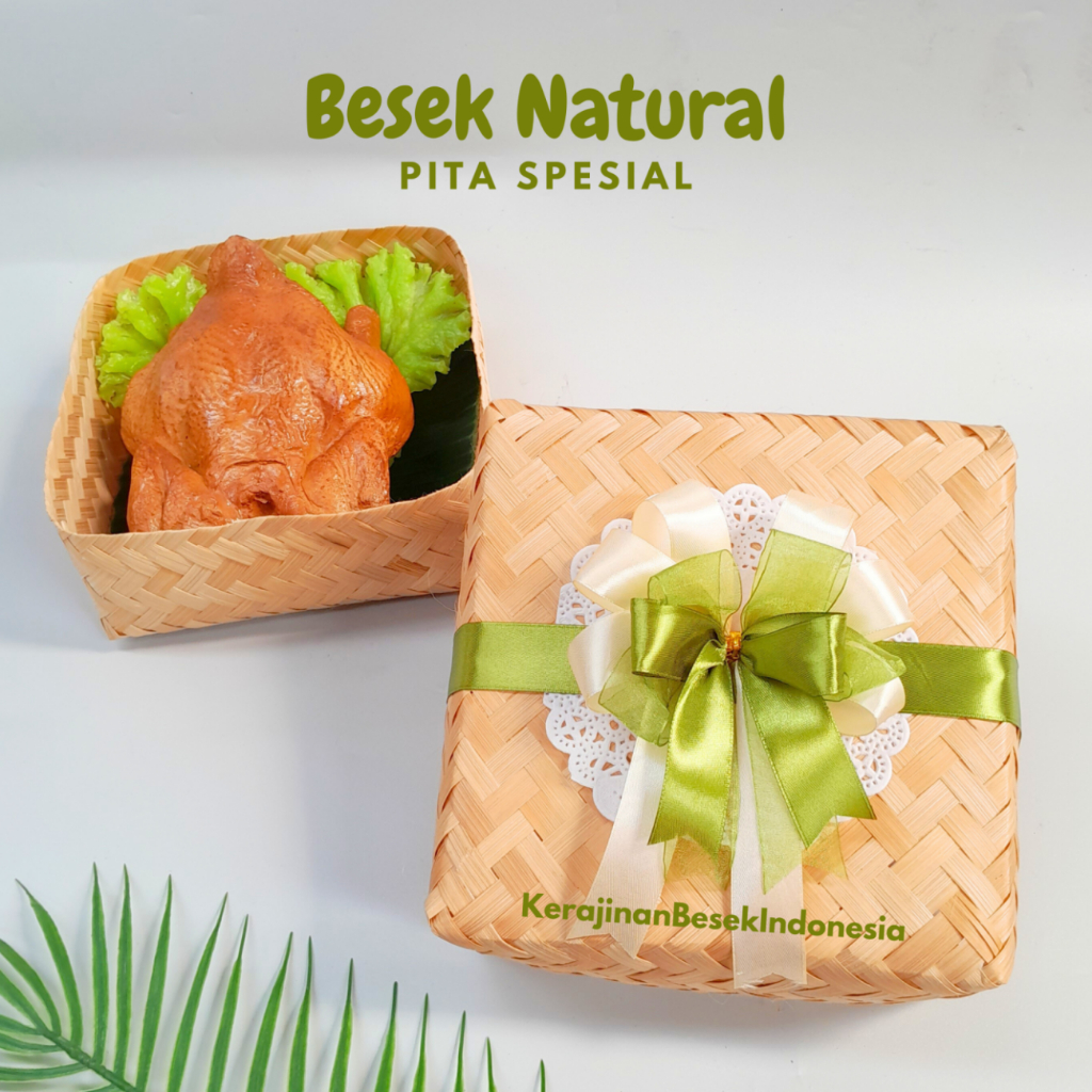 Jual BESEK NATURAL PITA PREMIUM BANYAK UKURAN Box nasi snack hajatan ...