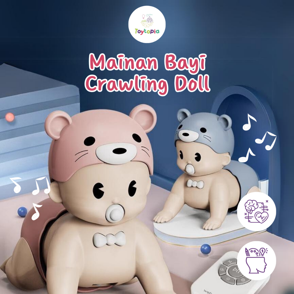 Jual Mainan Bayi CRAWLING DOLL Mainan boneka DOT merangkak musik mainan ...