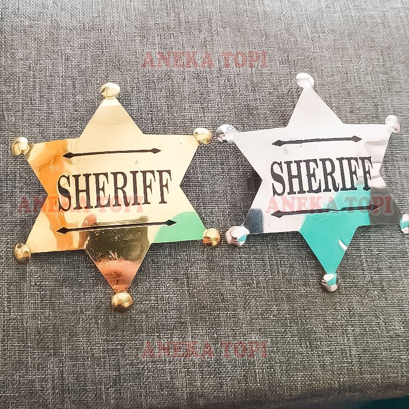Jual Pin Sheriff Besar Warna Gold Silver Pin Sherif Full Logam - Aneka ...