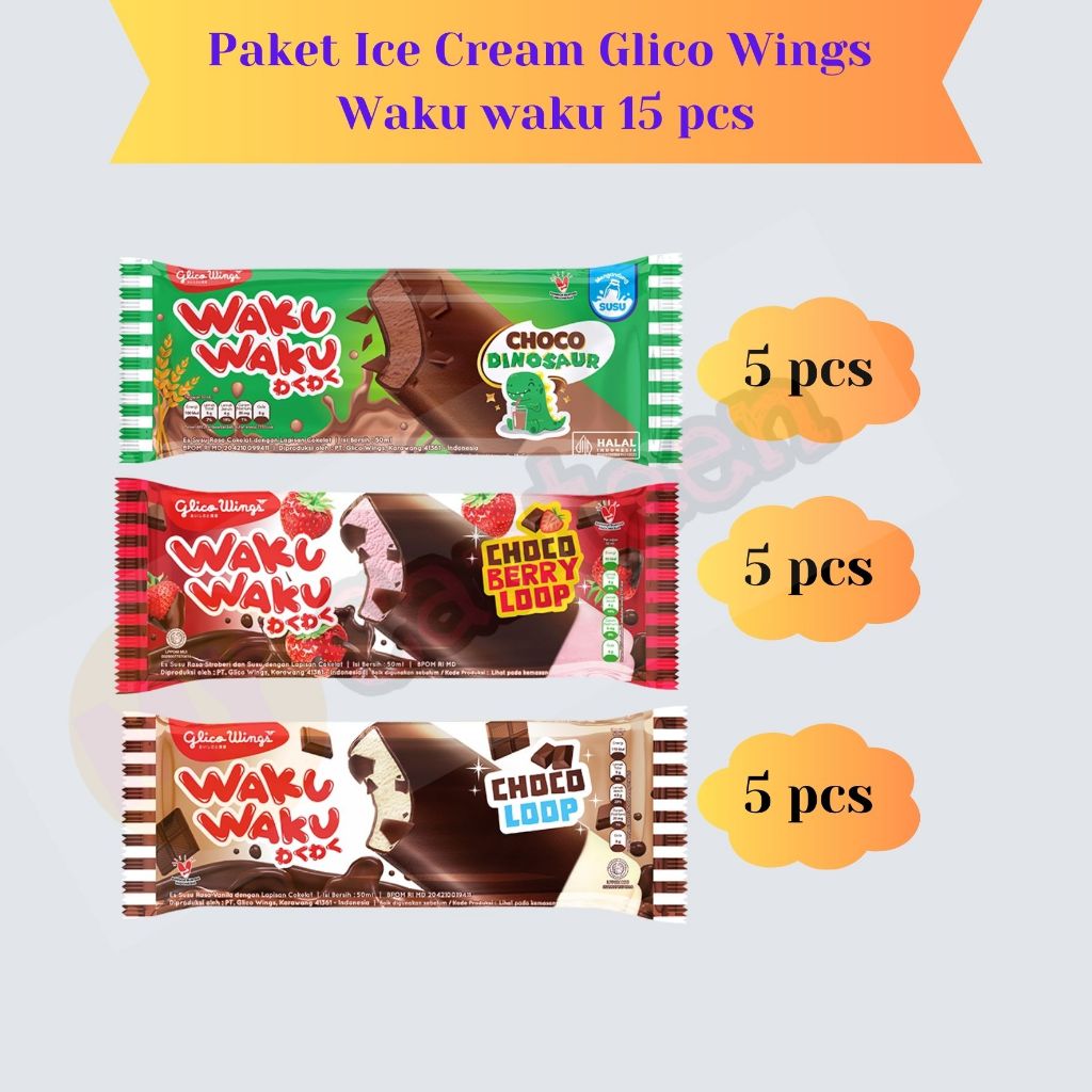 Jual Paket Ice Cream Glico Waku waku 15 pcs | Shopee Indonesia