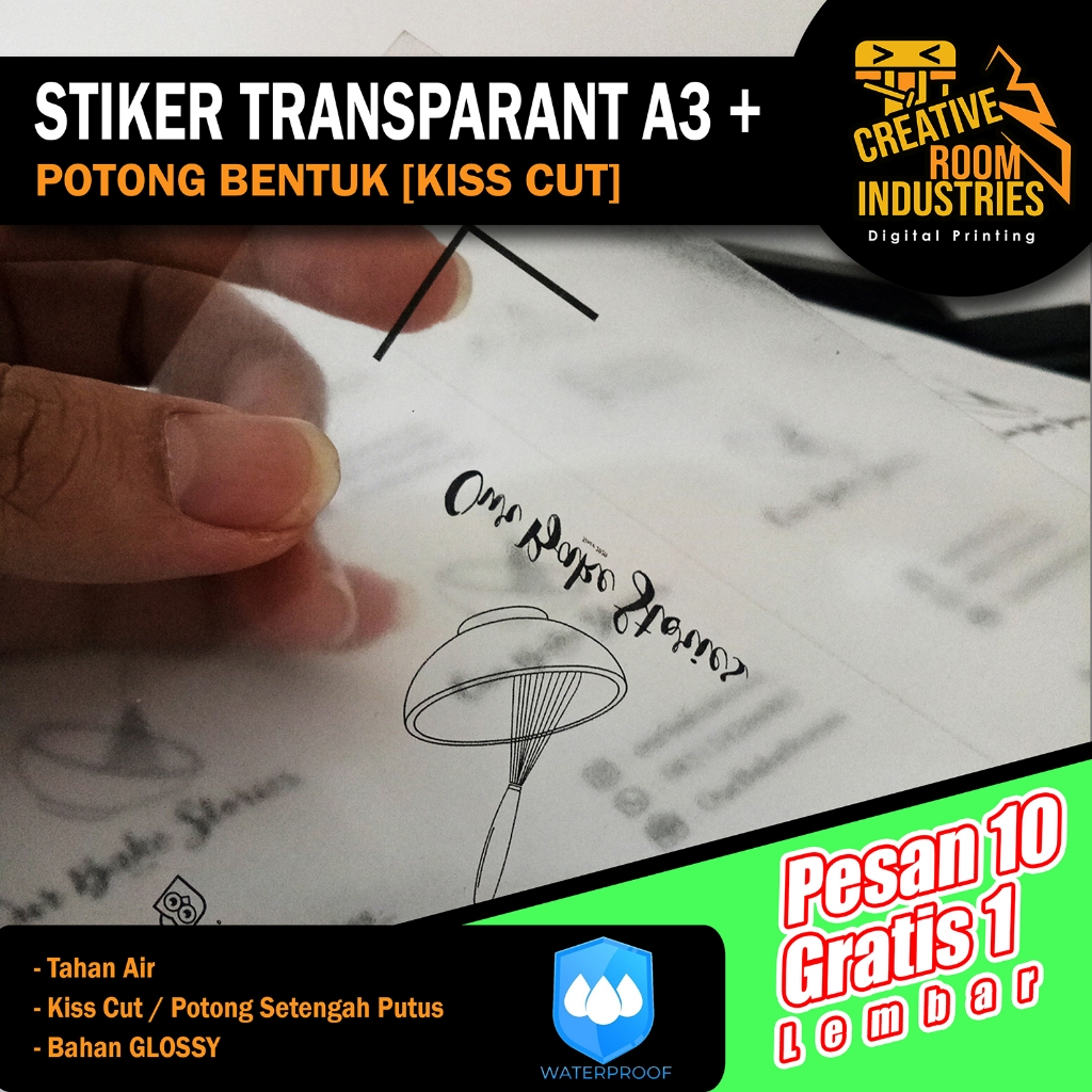 Jual STIKER TRANSPARANT A3 (KISS CUT) | Shopee Indonesia