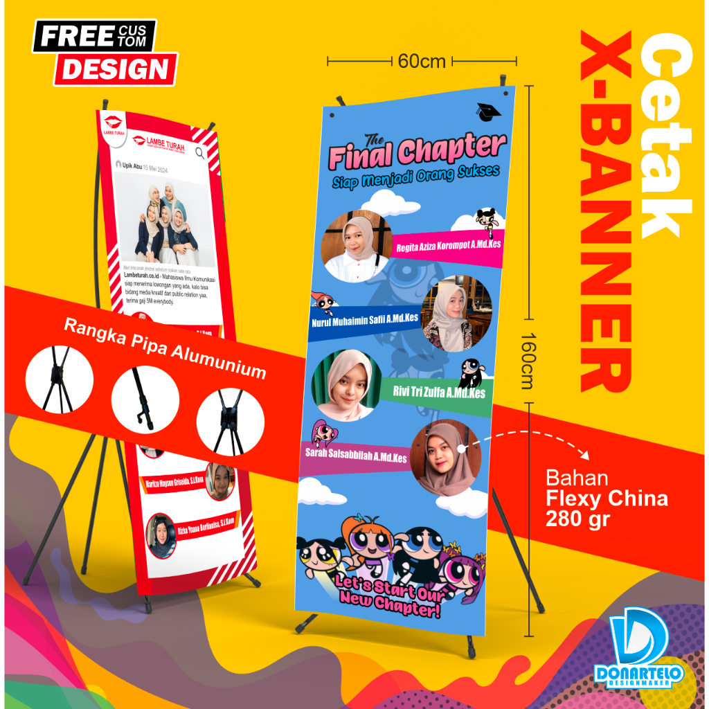 Jual FREE DESAIN Cetak X Banner 160cm X 60cm 1 hari jadi, BANNER WISUDA ...