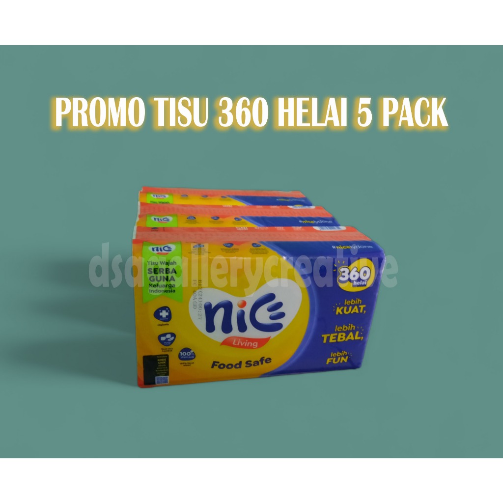 Jual Tissue Tisu NICE 360 helai Murah 5 Pack | Tissu NICE 180 Sheet ...