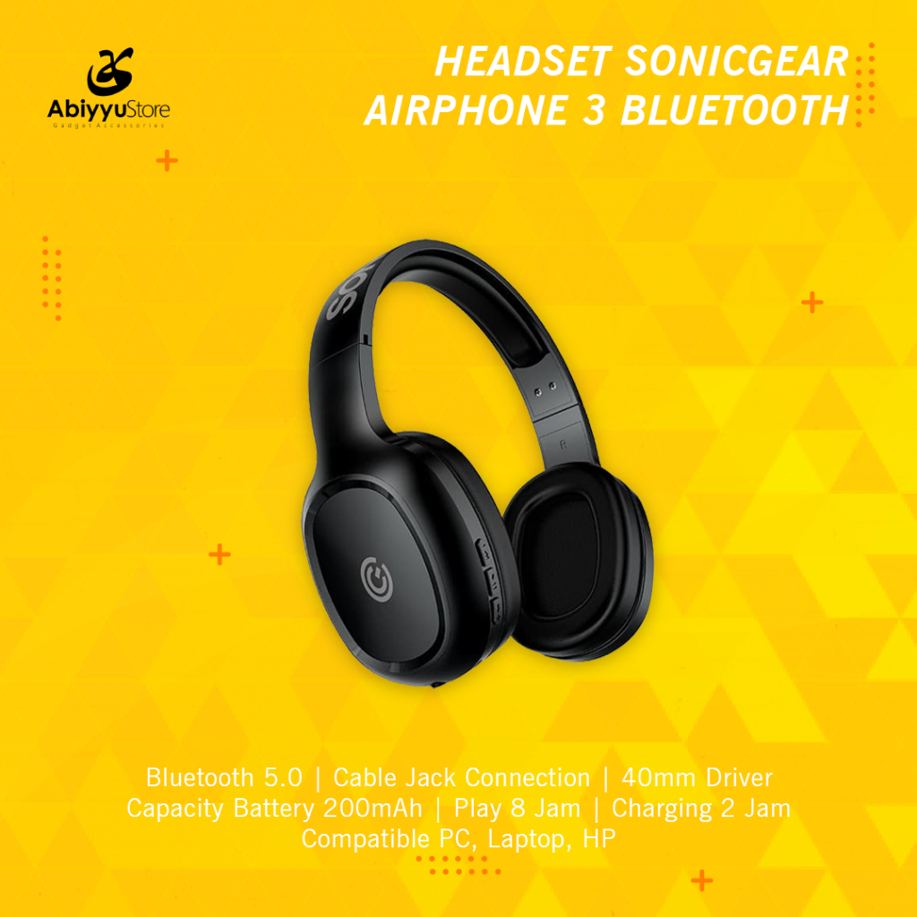 Jual Headset Bluetooth Sonicgear Airphone 3 Wireless Headphone Komputer ...