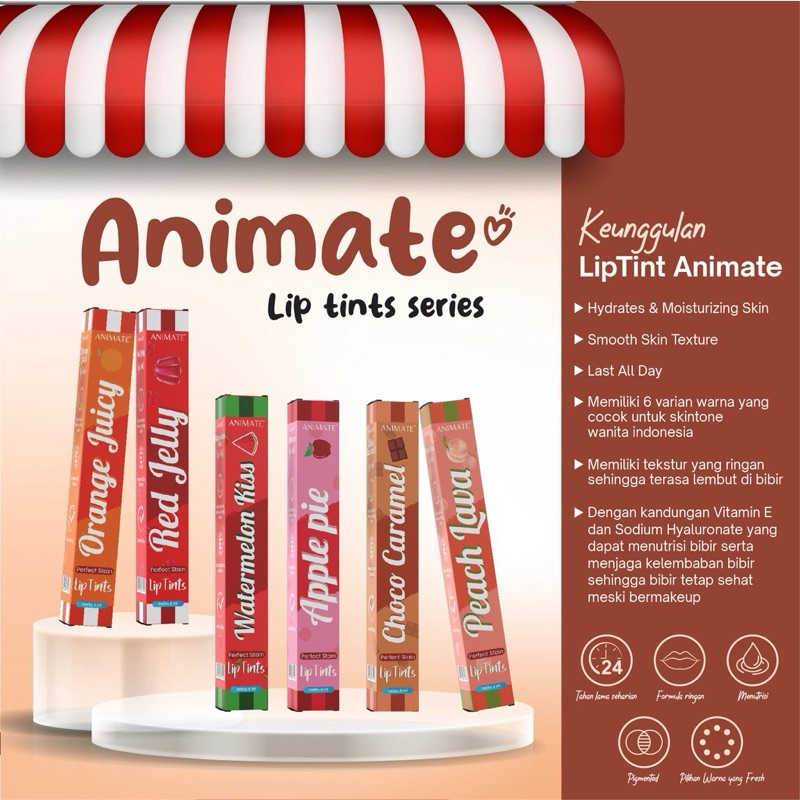 Jual ANIMATE LIP TINTS 6 COLOUR SERIES | Shopee Indonesia
