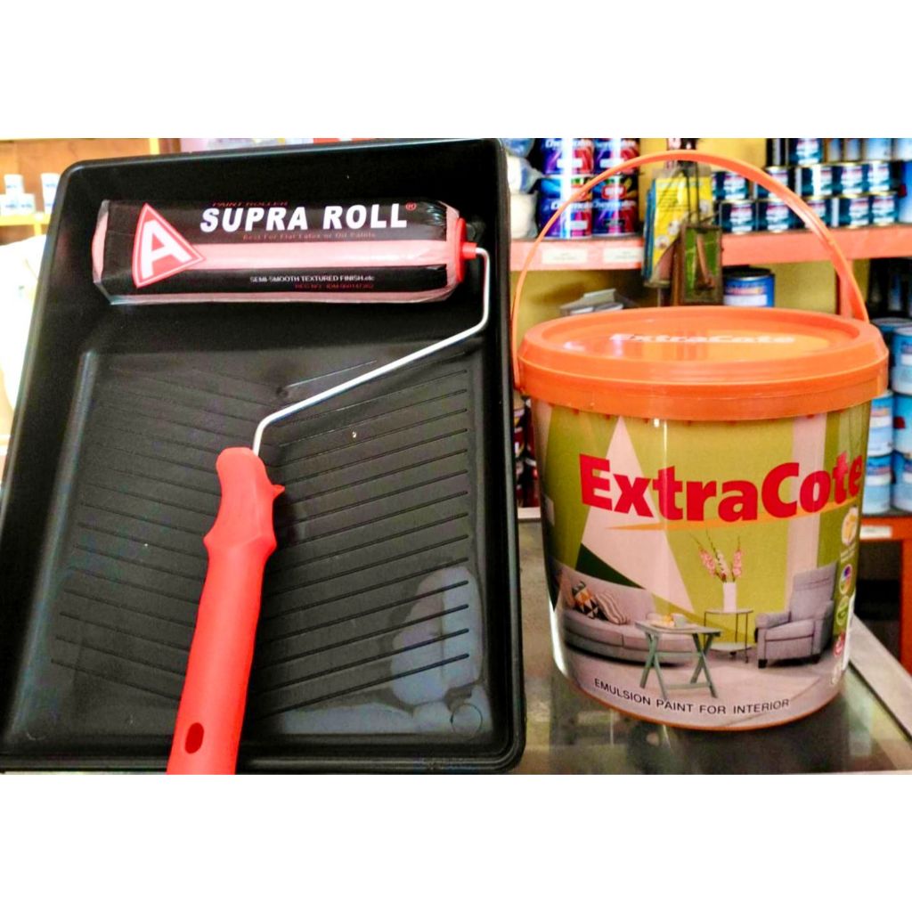 Jual PAKET BUNDLING CAT TEMBOK TOA EXTRACOAT WHITE INTERIOR 5 KG + ROLL ...