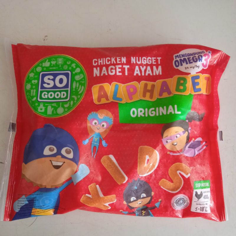 Jual so good chicken nugget ayam alphabet original 400gram | Shopee Indonesia