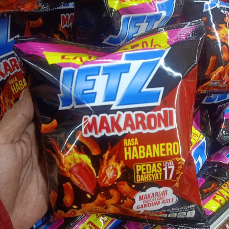 Jual JetZ Makaroni Rasa Habanero level 17 100gr (80g+20g) | Shopee ...