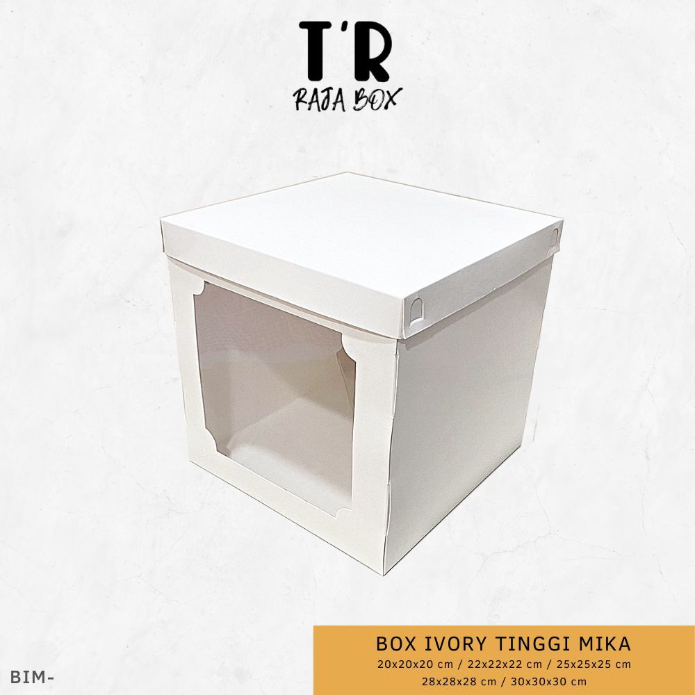 Jual TRAJA DUS TINGGI IVORY + MIKA 22X22 ISI 2 , BISA UNTUK KUE TART ...