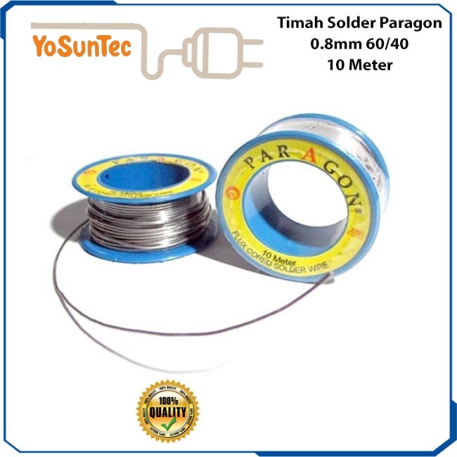 Jual Timah Solder Paragon 0.8mm Tinol Tenol 10 meter / 250 gram Patri Original | Shopee Indonesia