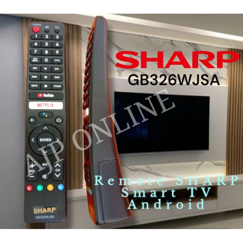 Jual Remote TV Sharp LCD LED Smart Android TV GB326WJSA IR RM-602TV ...