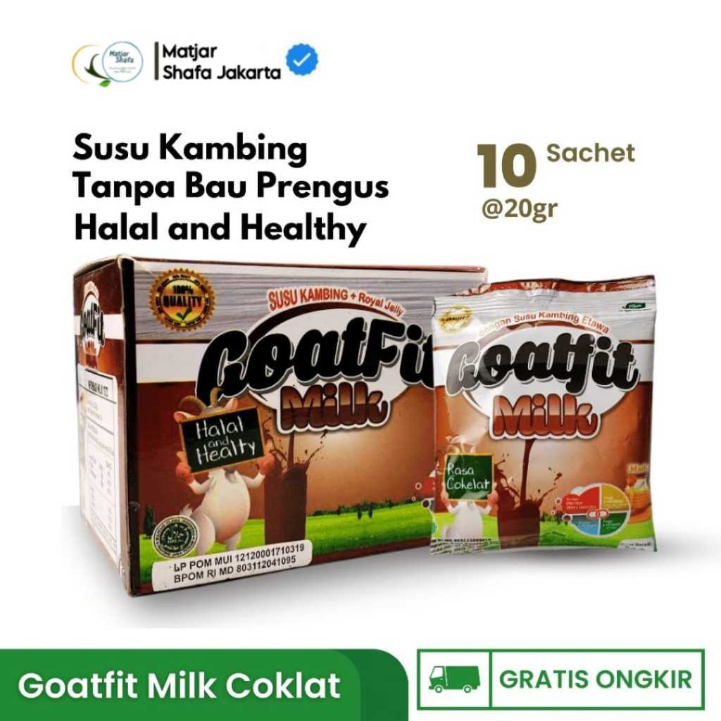 Jual Goatfit Milk Rasa Coklat isi 10 Sachet | Susu Kambing Etawa goat ...