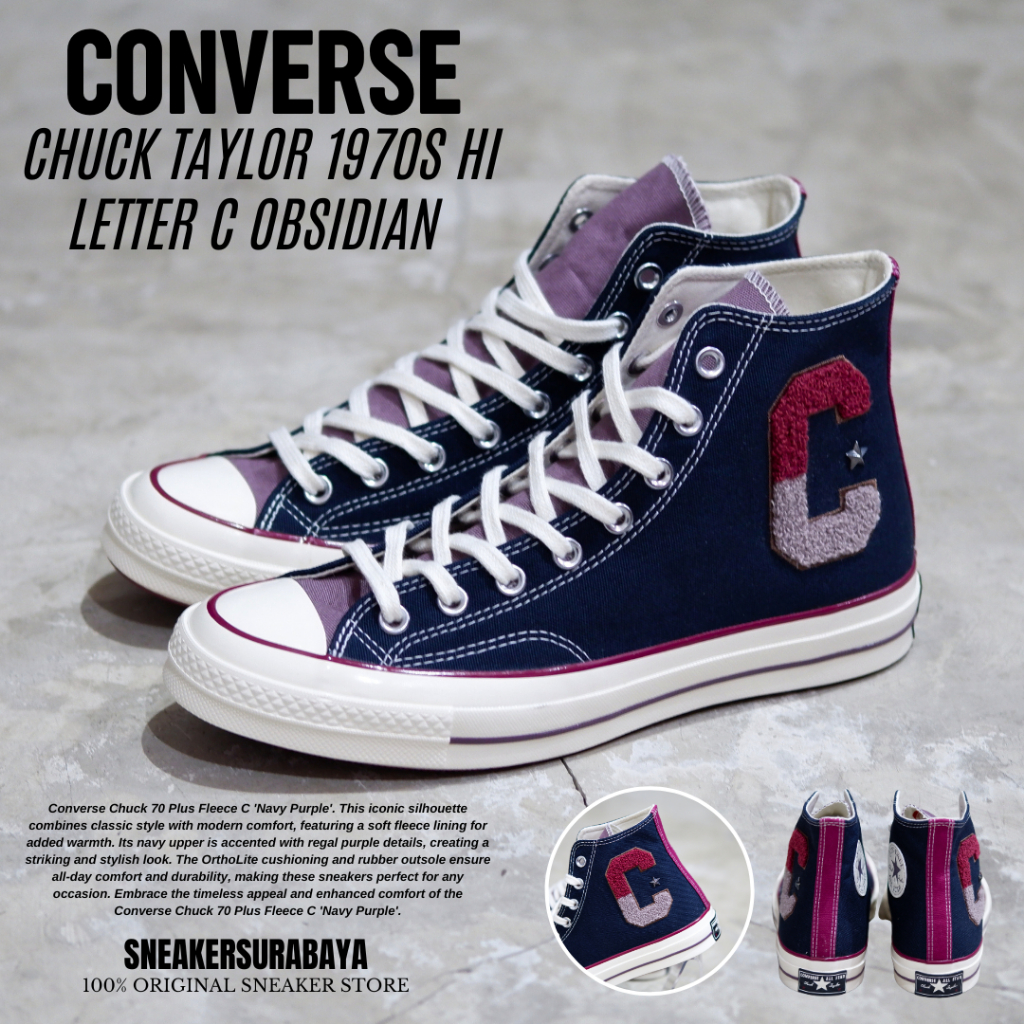 Jual CONVERSE CHUCK TAYLOR 1970S HI LETTER C OBSIDIAN CT 70S CT 70 ...