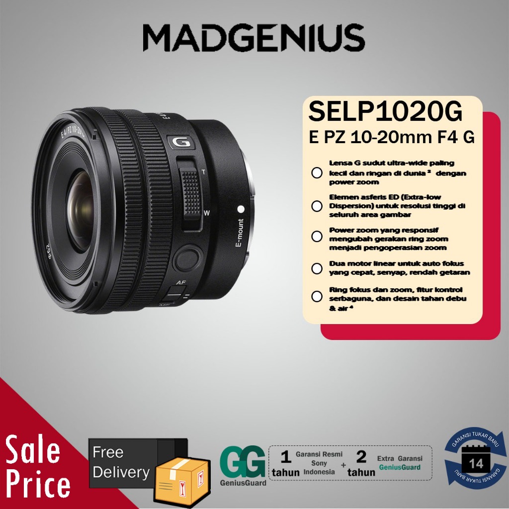 Jual SONY Original Lensa Sony E PZ 10-20mm F4 G / Lensa G sudut ultra ...
