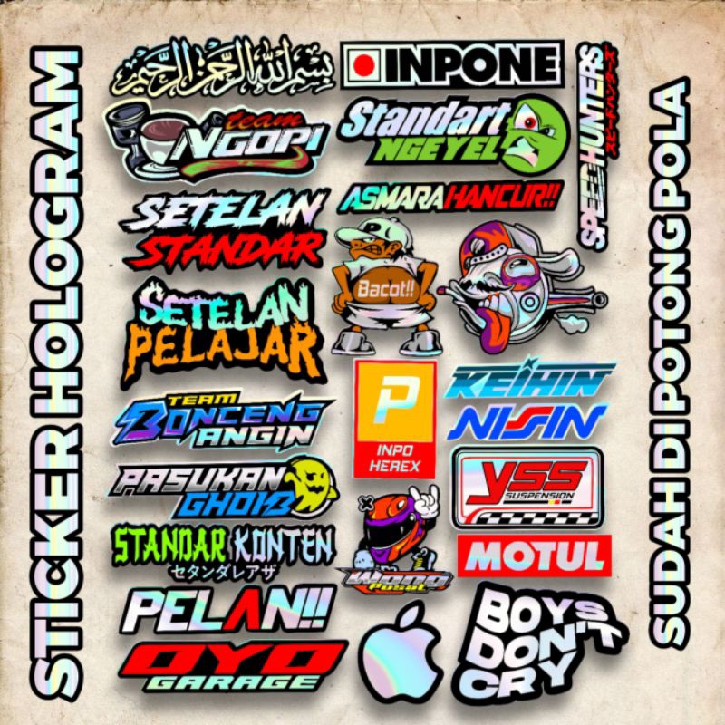 Jual Stiker Hologram Stiker Sudah di Potong Pola Isi Banyak Isi Sesui ...