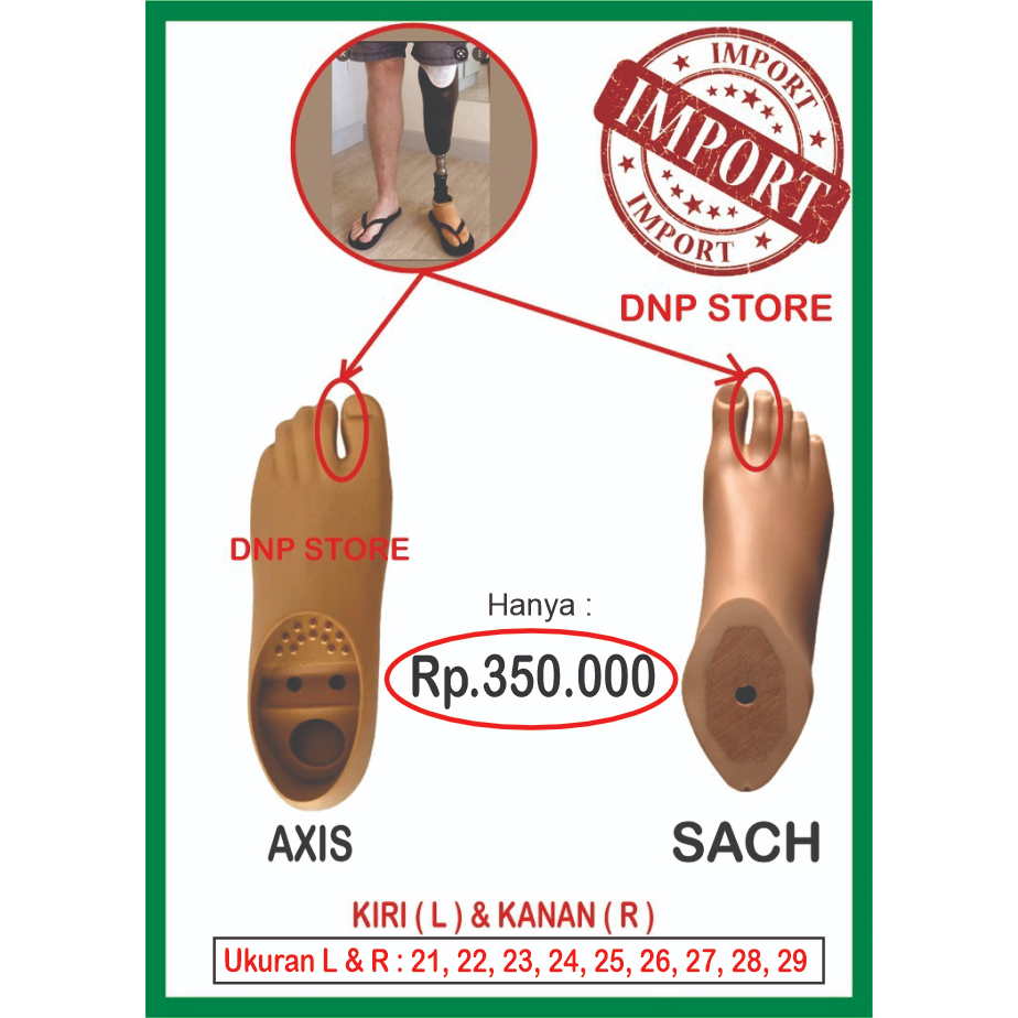 Jual KAKI PALSU AXIS & SACH FOOT – IMPORT | Shopee Indonesia