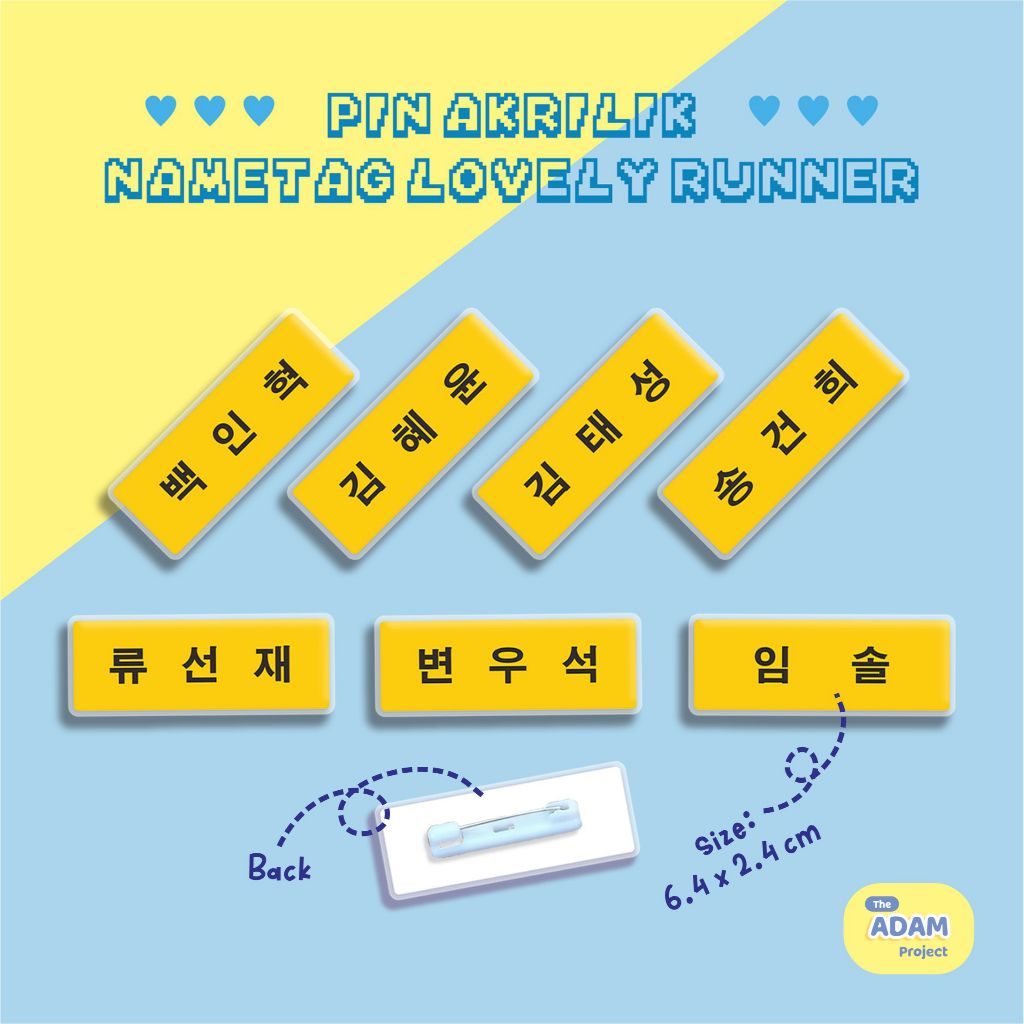 Jual NAMETAG PIN AKRILIK | Pin Lovely Runner | Shopee Indonesia