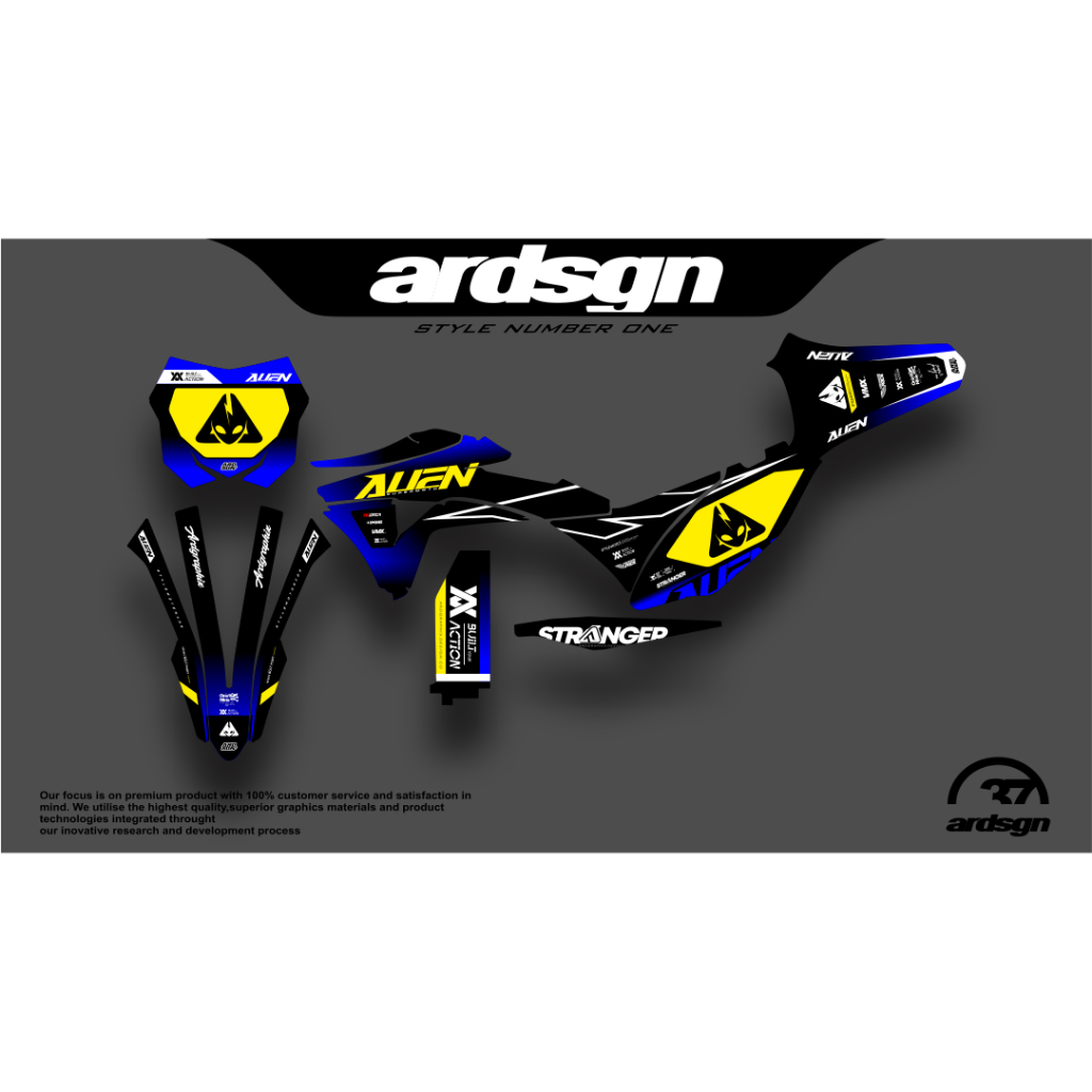 Jual Decal KLX Gordon 150 full body custom - Decal KLX Supermoto ...