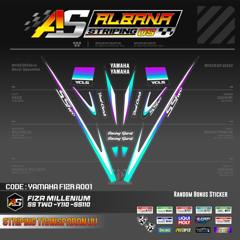 Jual STICKER F1ZR TRANSPARAN UV/STRIPING F1ZR /Y110/S110 | Shopee Indonesia