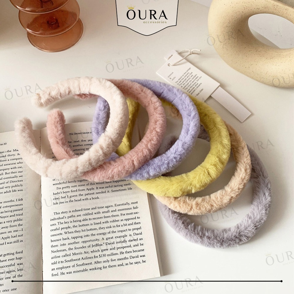 Jual Bando Rambut Bulu Bandana Bulu Korean Aesthetic Fluffy Fur ...