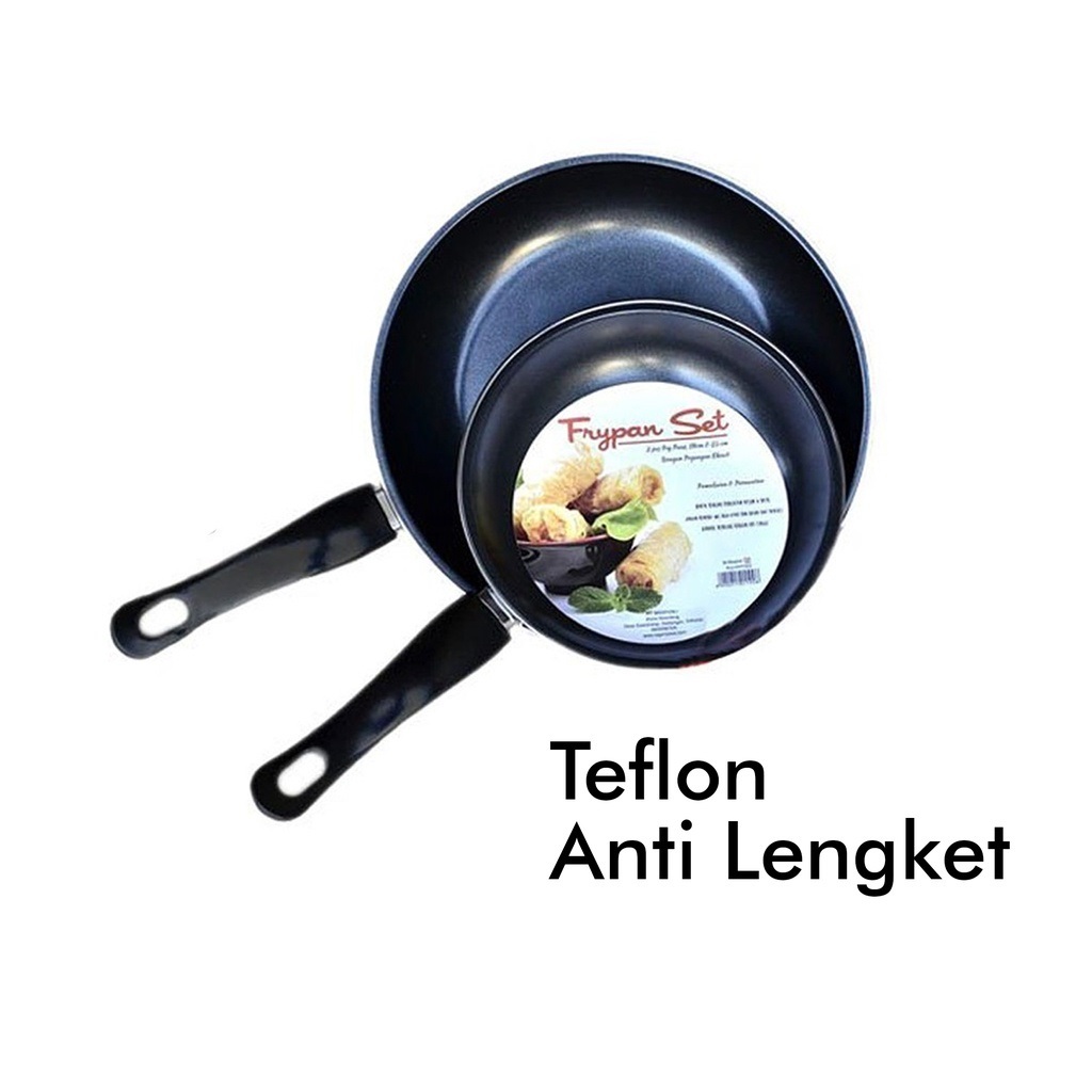 Jual Penggorengan Maspion TEFLON FRY PAN HITAM Set 2in1 18cm dan 23cm ...