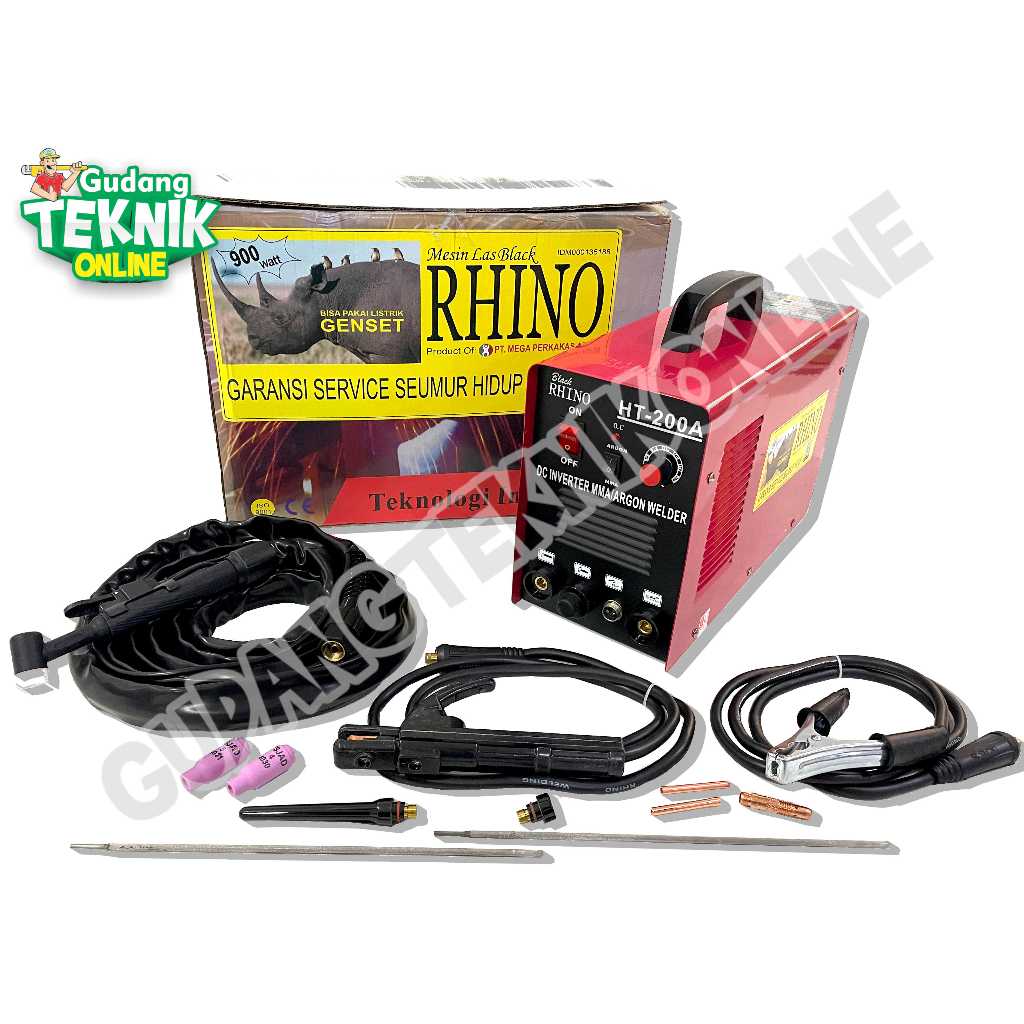 Jual Mesin Las TIG RHINO HT200 BLACK RHINO / Argon Welder Trafo Las DC ...