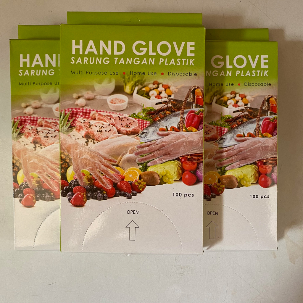 Jual SARUNG TANGAN PLASTIK ISI 100 lembar / 50 pasang / Hand Gloves ...