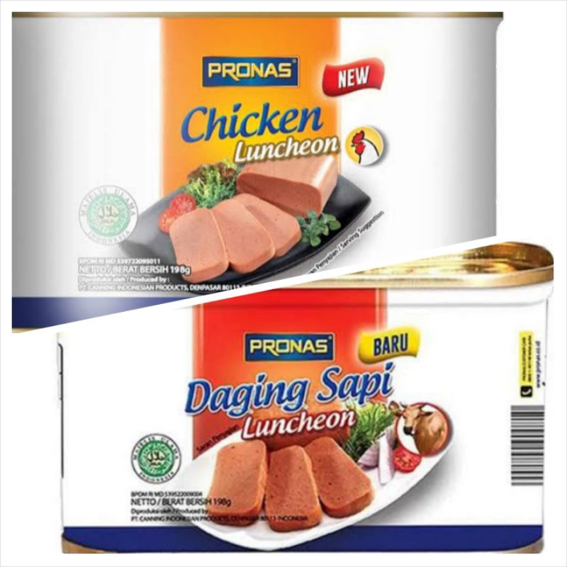 Jual Pronas Luncheon Beef & Chicken Sapi dan Ayam 198g | Shopee Indonesia