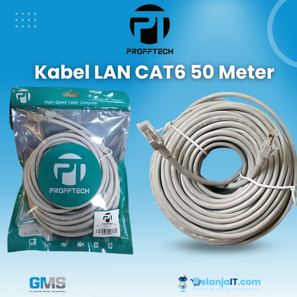 Jual Profftech Kabel LAN CAT 6 E UTP 50 Meter | Shopee Indonesia