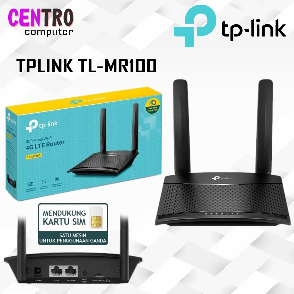 Jual TP-LINK MR100 300 Mbps Wireless N 4G LTE Router TP LINK MR 100 ...