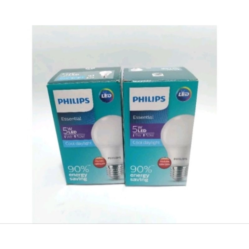 Jual Lampu Philips LED 5 Watt ESSENTIAL Cahaya Putih | Shopee Indonesia
