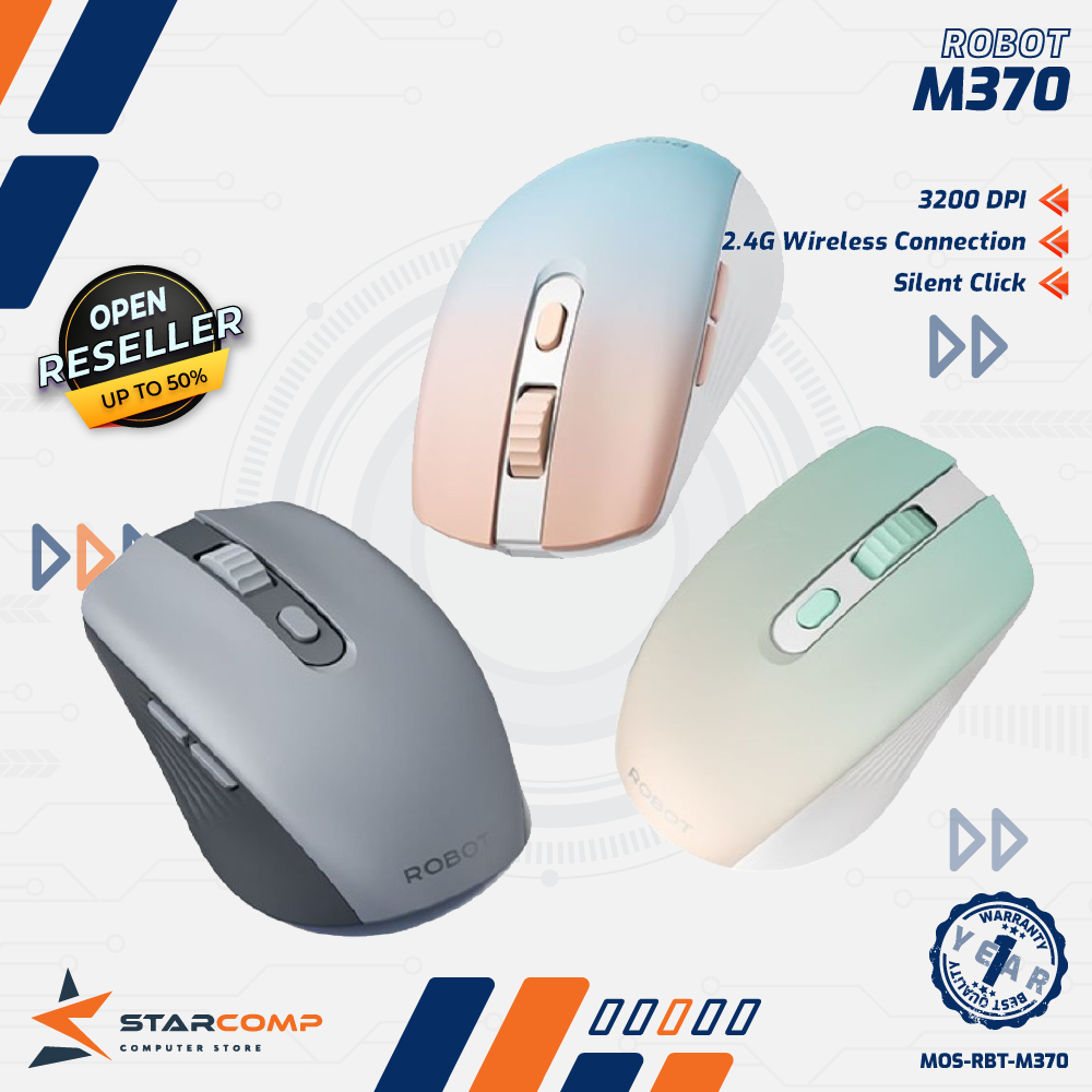 Jual Robot M370 Mouse Wireless 2.4GHz Silent Optical 3200DPI | Shopee ...