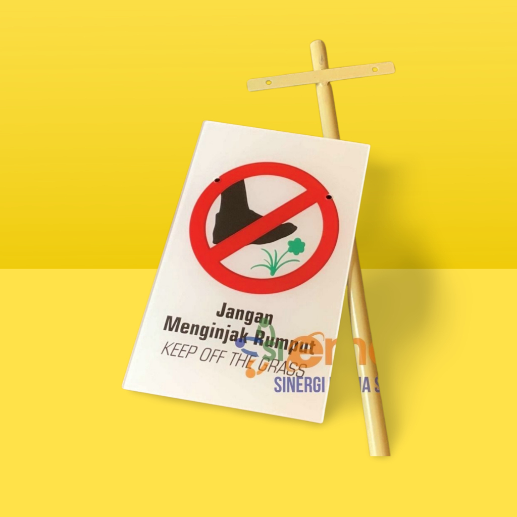 Jual Papan Akrilik Jangan Menginjak Rumput | Akrilik Larangan Menginjak ...