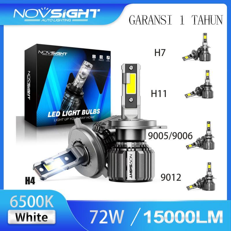 Jual Sepasang lampu depan mobil LED Novsight N74 H4 H11 9005 9006 H7 9012 72W 15000lm 6500K ...