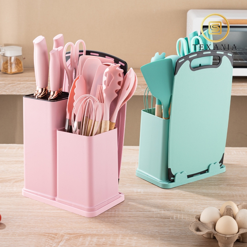 Jual TEXANIA 19 Pcs Kitchen Set Spatula Silikon Set Silicone Utensil ...