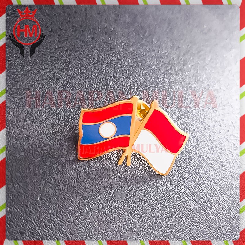 Jual Flag Pin Indonesia Laos - Pin Bendera Persahabatan Custom Negara ...