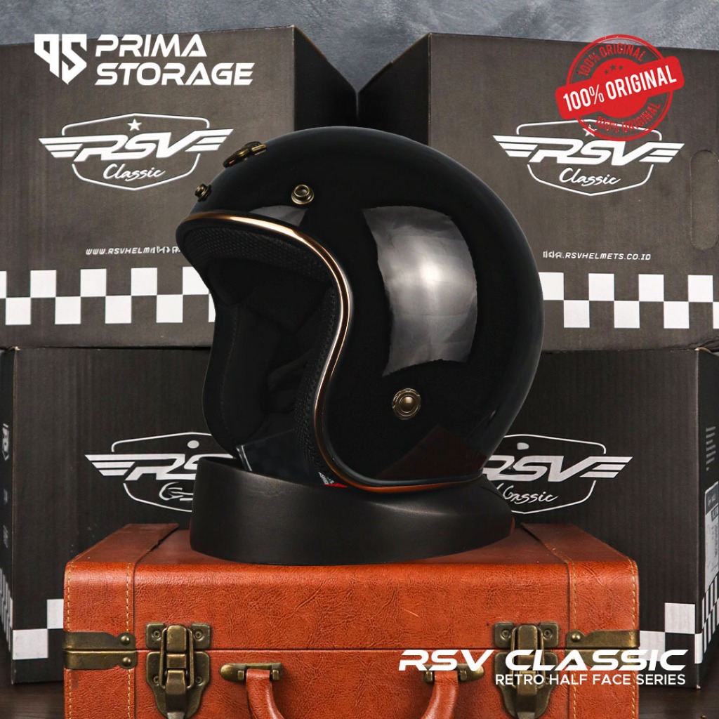 Jual HELM RSV CLASSIC BLACK GLOSSY / HELM CLASSIC / HELM RSV | Shopee ...