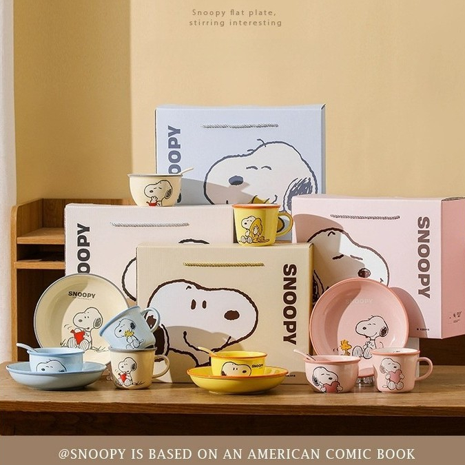 Jual Snoopy Dining Set - Set Mangkuk Piring Gelas Snoopy | Shopee Indonesia