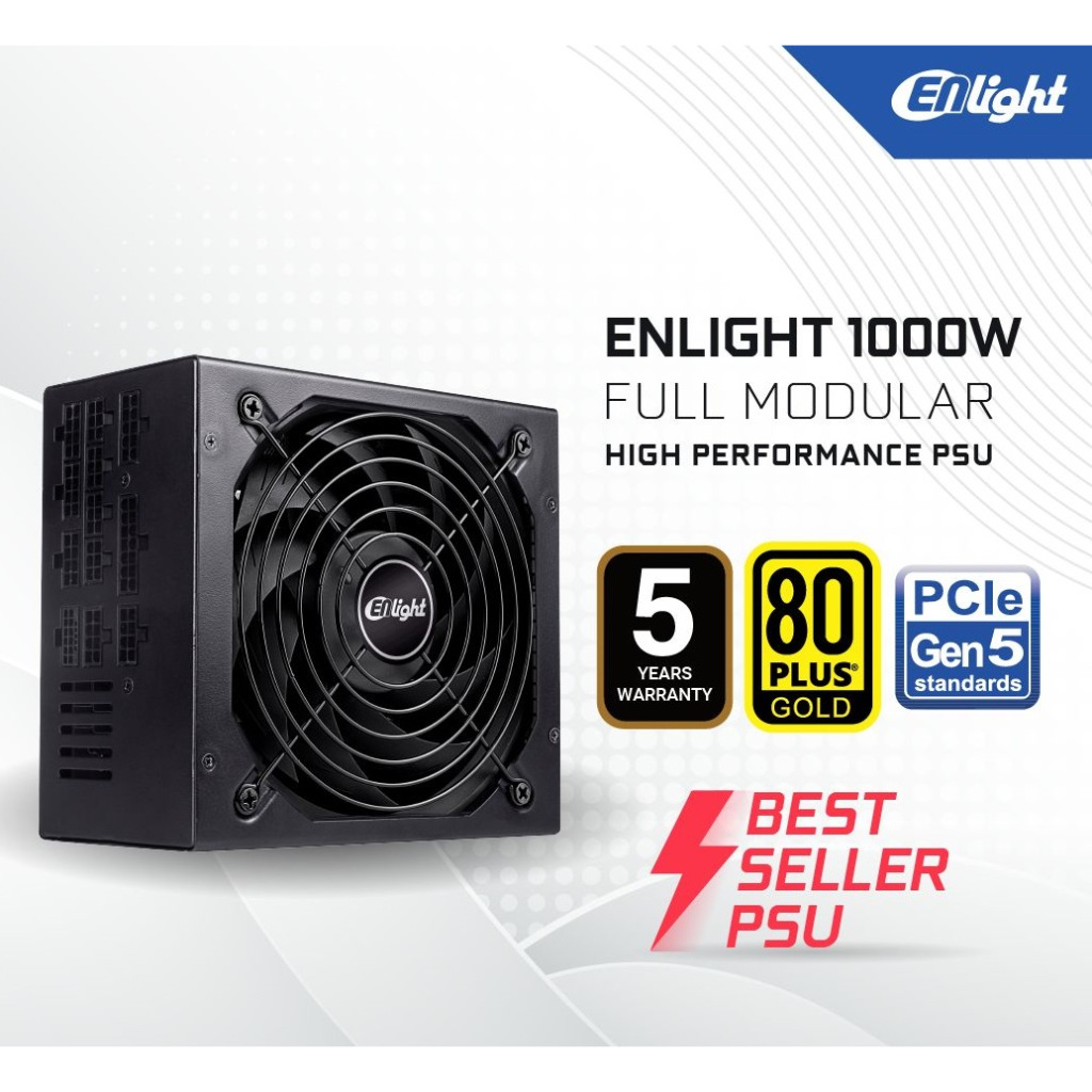 Jual Power Supply Unit/PSU Enlight EN-1000W Black Silver 1000 Watt 80 ...