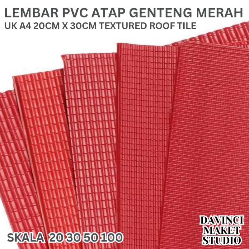 Jual Miniatur Atap Genteng Merah Plastik PVC Tekstur Bahan Maket ...