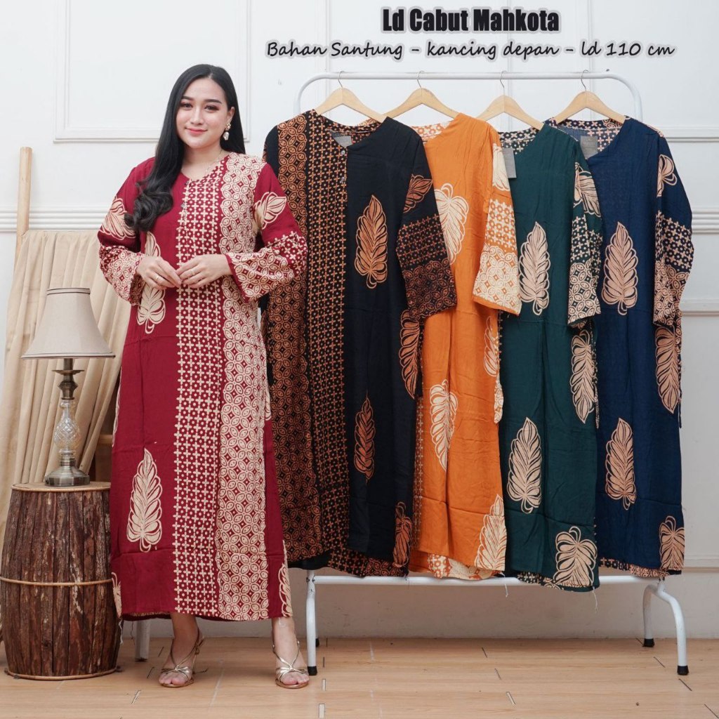 Jual LONGDRESS CABUTAN BUSUI LD 110 DASTER BATIK LENGAN PANJANG KANCING ...