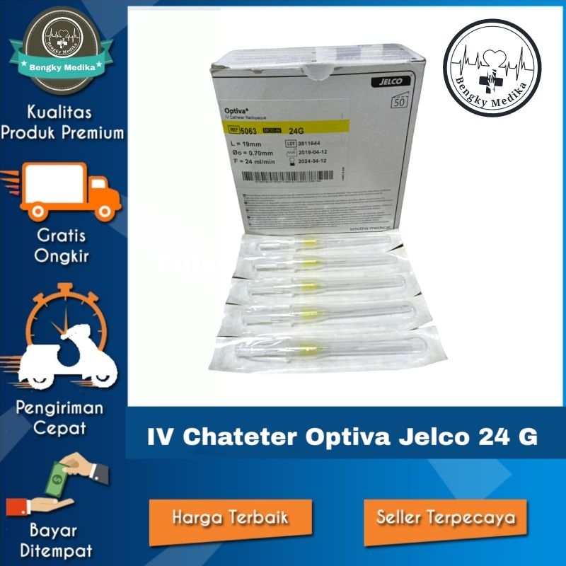 Jual Jelco IV Cath 1 Box IV Cath Radiopaque 1Box Jelco IV 24G | Shopee ...
