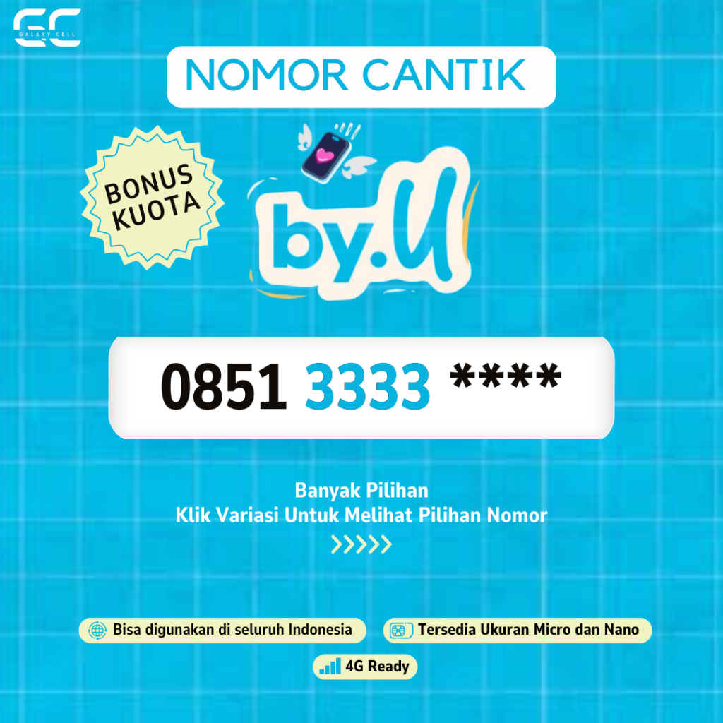Jual Nomor Cantik Kartu Byu Bonus Kuota | Shopee Indonesia
